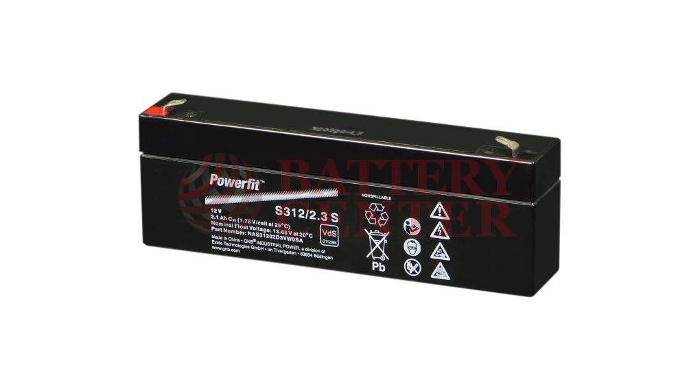 GNB Industrial Power By Exide Technologies 12v Powerfit S312/2.3 S 2 ...